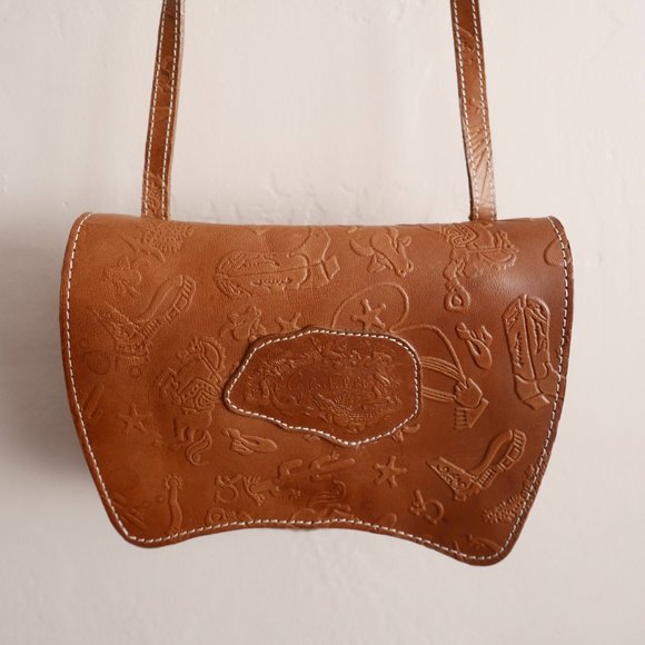 Carlos Falchi | Bags | Carlos Falchi Embossed Leather Cowboy Purse ...